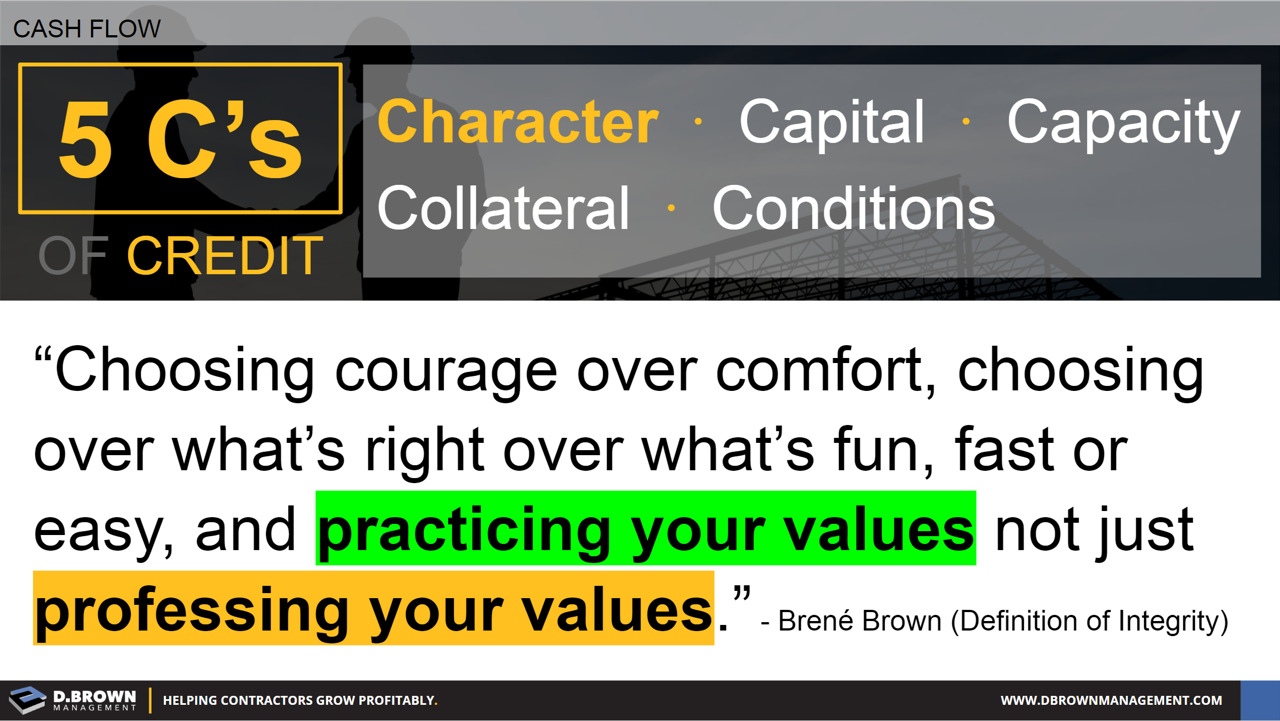 Cash Flow and the 5Cs of Credit - Character